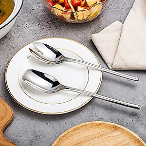 IMEEA Salad Servers 18/10 Stainless Steel Salad Serving Utensils Salad Spoon Fork 10-Inch