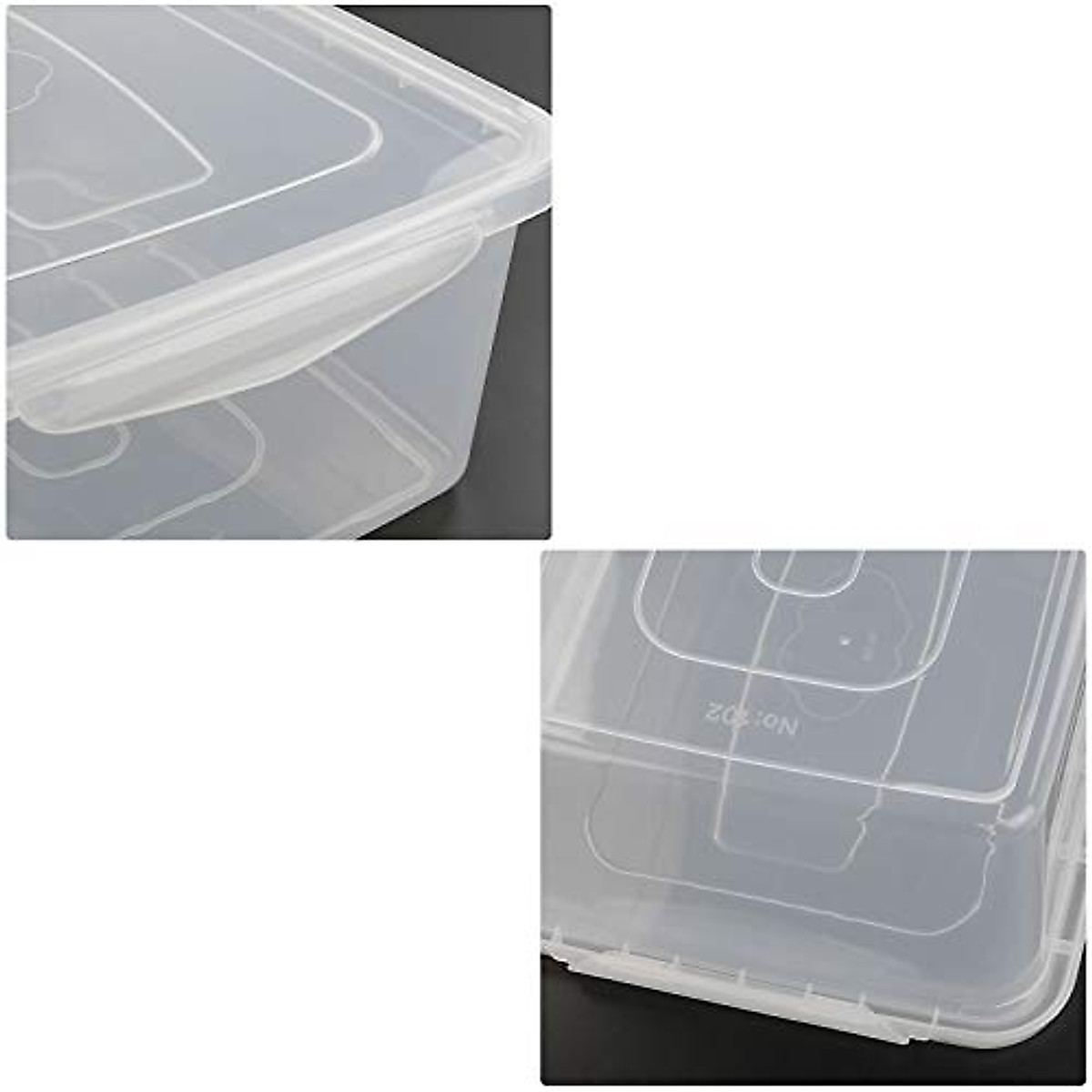 Inhouse 16 Quart Clear Storage Bin, Plastic Latching Box/Container with Lid, Set of 2