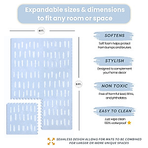 Little Landings Baby Play Mats for Floor - Shoreline (4x6ft) - Premium EVA Foam Play Mat for Babies & Toddlers - Perfect for Tummy Time, Crawling, Playroom - Stylish & Comfortable Kids Play Mat