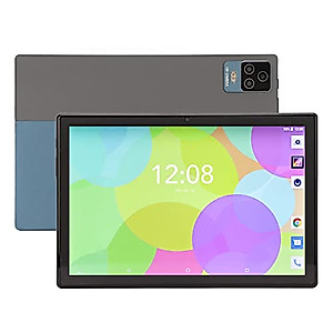 HEEPDD 10.1 Inch Tablet, 100-240V 4GB 32GB Blue Calling Tablet 5MP Front 13MP Rear 2.4G 5G Dual Band with OTG Cable for Android 8.1 (US Plug)