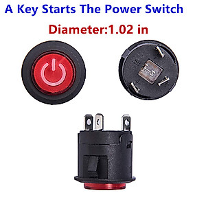 weelye A Key Starts The Power Switch Button Start Switch Accessory for Kids Powered Ride on car Children Electric Ride on Toys Replacement Parts