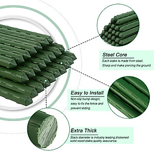 Safety Fence Plastic Mesh Fencing Roll,1 Roll with 25 Steel Stakes, Temporary Reusable Netting for Pool Fence, Garden, Construction