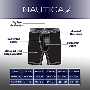 Nautica 3-Pack Mens Base Layer Short, Breathable Performance Compression Shorts Men, Biker Shorts Thigh Chafing Prevention (Small, Black/Black/Grey)