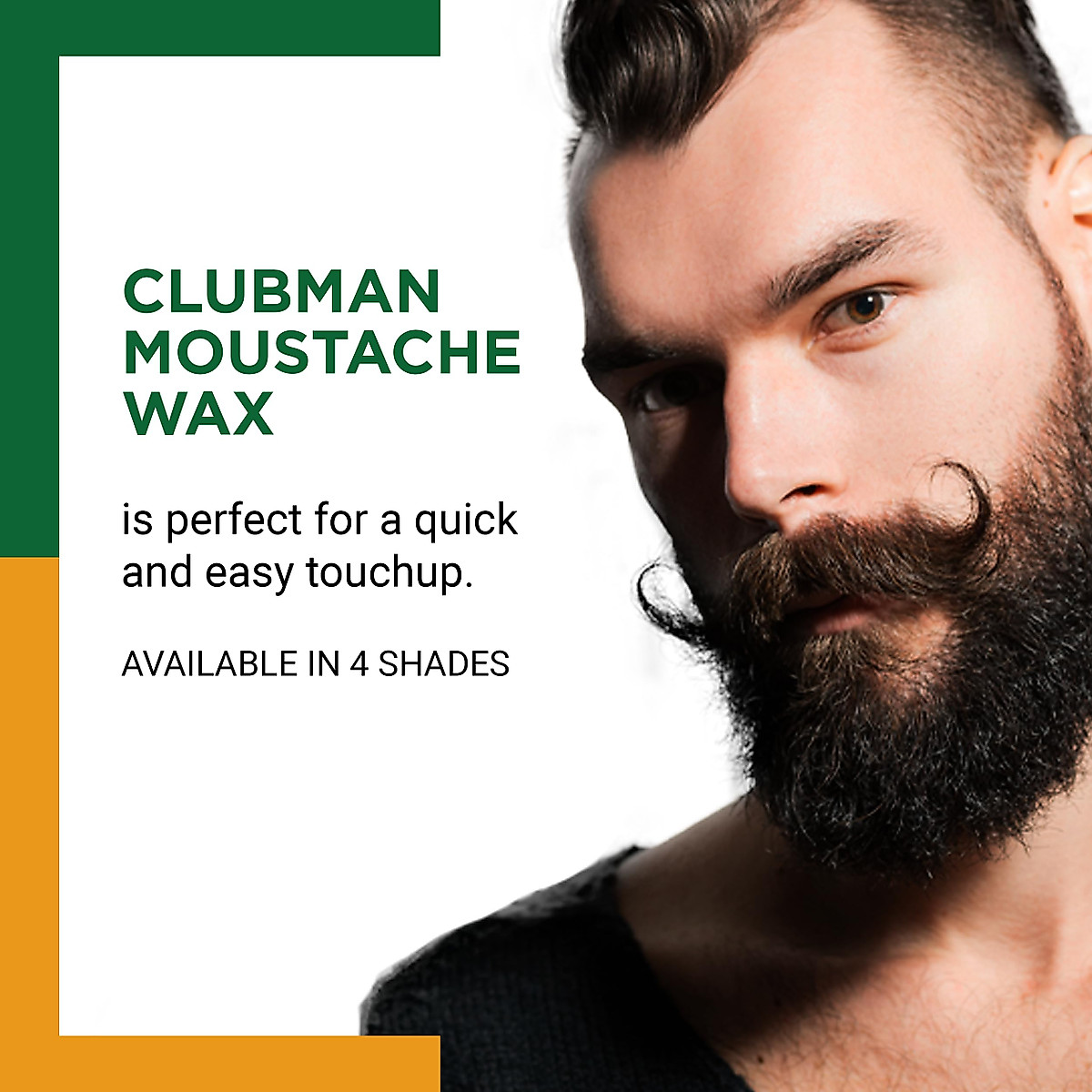 Clubman Pinaud Moustache Wax with Comb Applicator, For Styling & Color Enhancement, Black, 0.5 Oz (Pack of 3)