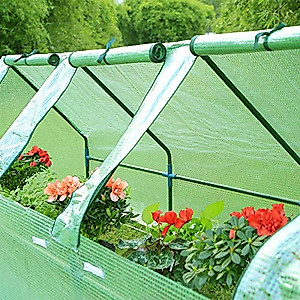 EROMMY 95" W × 32" D × 32" H Portable Mini Greenhouse Outdoor Green Plant Hot House with Zipper Doors, Green House for Outsides, Garden, Patio, Home, Backyard, Green