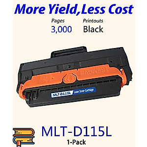 (1-Pack, Black) ColorPrint Compatible MLT-D115L Toner Cartridge Replacement for Samsung MLTD115L 115L D115L Xpress SL-M2830DW SL-M2880FW SL-2620ND SL-2820DW 2820ND SL M2670FN M2870FD M2870FW Printer