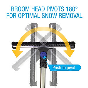SubZero 80037 60" Quick Lock Pivoting Head Snowbroom with Integrated Squeegee and Ice Scraper , Black