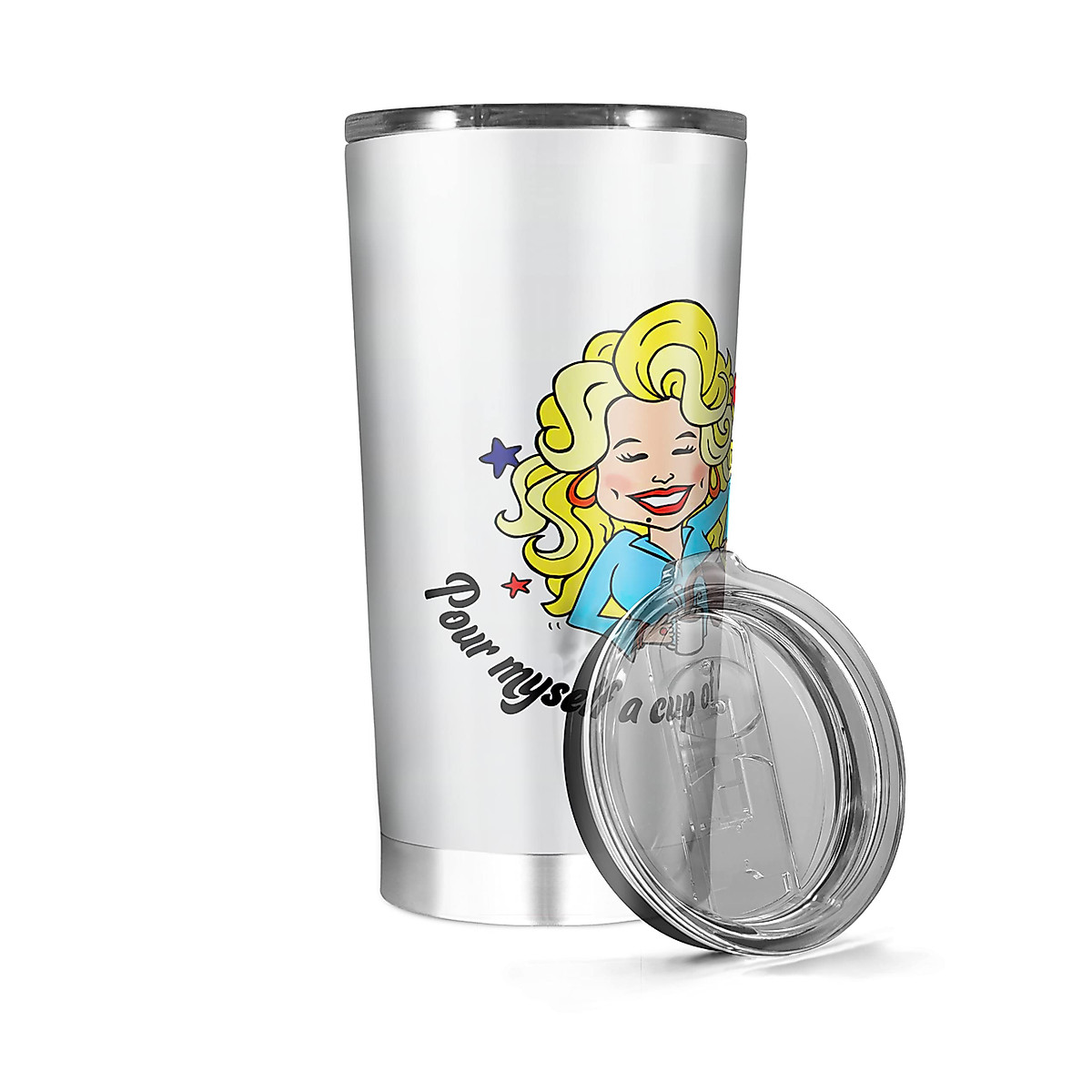 Stainless Steel Insulated Tumbler 20oz 30oz Parton Cold Hot Coffee Tea Cup Myself Hot Funny Travel Cups Of Travel Mug A Wine Iced Tea Cup Pour Coffee Cup Ambition Dolly Suit For Home Travel Office