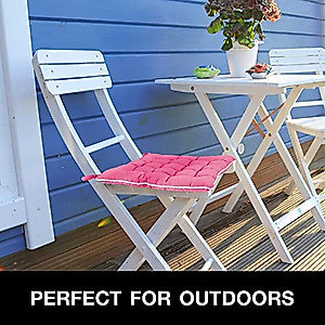 Sun-Ray Patio Premier Seat Cushion with Flame Retardant Filling, Pink 2 Count