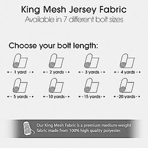 Pico Textiles 2 Yards Bolt – Royal Blue Polyester King Mesh Jersey Fabric - 60" Wide - Large Holes - Durable Athletic Mesh Fabric for Sewing Soccer and Basketball Jerseys Uniforms