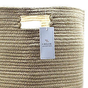 Woven Rope Storage Basket | 19" Tall Jute Basket for Blankets, Kids Toys, & Baby Nursery Clothes | Designed by Chloe and Cotton