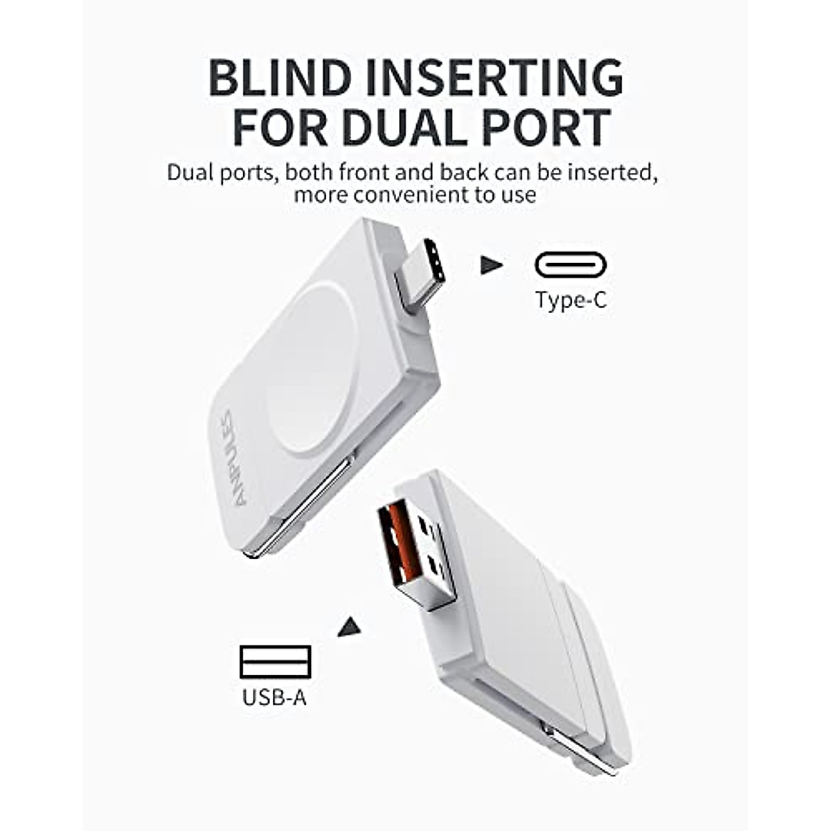 Portable Watch Charger for Samsung Galaxy Watch 6/5 - ANPULES USB C & USB A Watch Charger [OTG] for Galaxy Watch, Magnetic Wireless Charger for Galaxy Watch 4/4 Classic/3/Galaxy Active 2 (White)