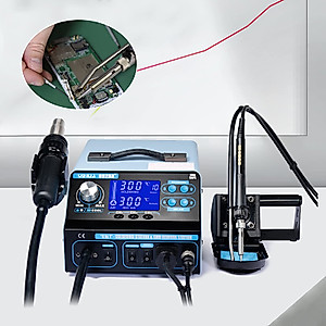 PIAOCAIYIN 992DA+ BGA Rework Soldering Station SMD Hot Air gun Solder Iron Pen Repair Board, 4 in1 Repairing Soldering Station, Multifunctional Soldering Station Kit