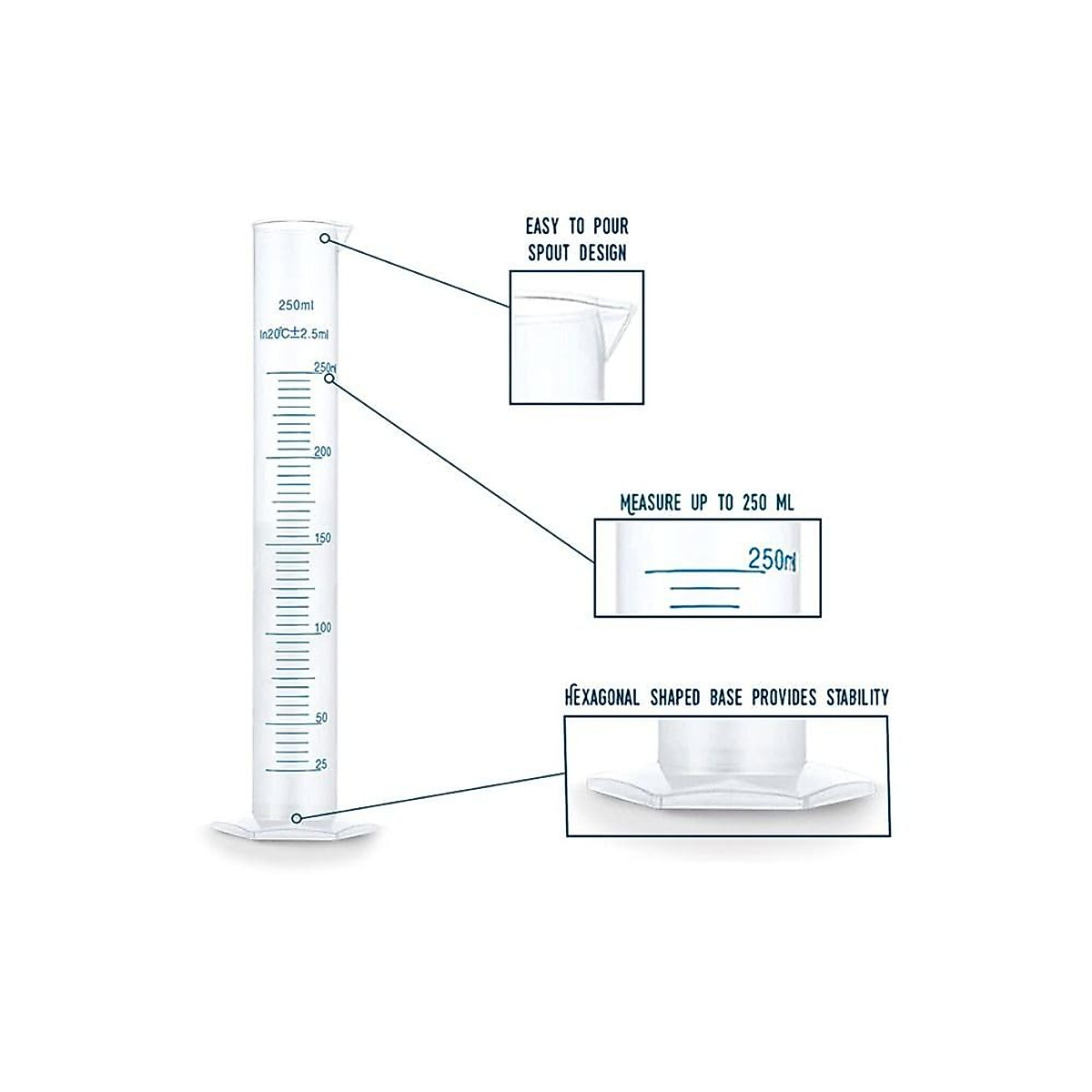 HOBBYIN 250 ML Hydrometer Test Jar, Measuring Cylinder,Test Homebrewed Beer, Wine, Mead, Cider,Easy to Use & Read