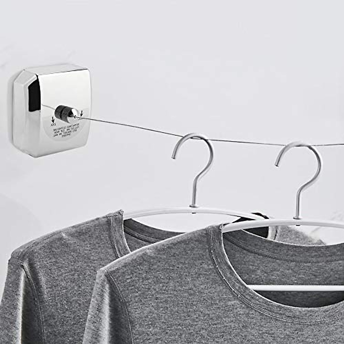 Retractable Clothesline, Square Stainless Steel Retractable Clothesline Indoor Travel Clothesline Clothes Line for Hanging Drying Indoor Room Bathroom Laundry Outdoor Travel.