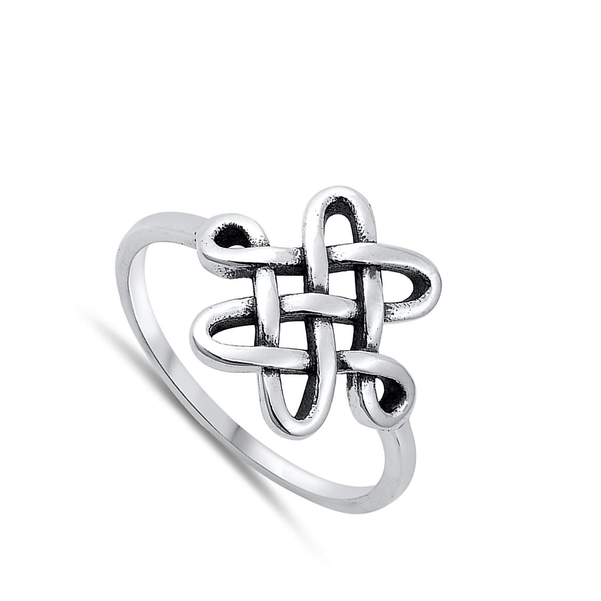 Unique Interlocking Celtic Cross Ring New .925 Sterling Silver Band Size 6