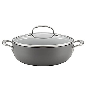 Anolon Allure Hard Anodized Nonstick Cookware Pots and Pans Set, 12 Piece, Dark Gray