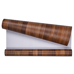 Self Adhesive Wood Butcher Block Contact Paper for Kitchen Countertop Cabinets Door Table Desk Furniture Decal Wallpaper 15.7X117 Inches (Dark Color)