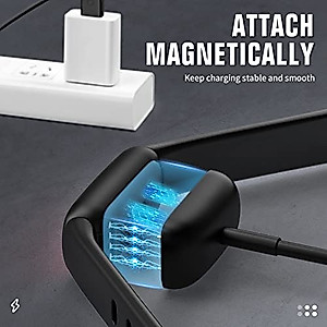 TiMOVO [1-Pack Charger Cable for Fitbit Charge 6/ Luxe/Charge 5/ Luxe SE Fitness Tracker, Magnetic USB Charging Cable,3.3FT Replacement Charging Power Cable Cord for Charge 5/Luxe Smartwatch, Black