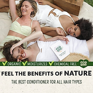 ecoLove - Natural Conditioner for All Hair Types - Safe for the Whole Family - No SLS or Parabens - With Organic Cucumber Extract - Vegan and Cruelty-Free, 17.6 oz