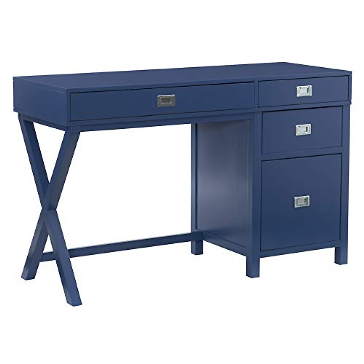 Linon Sadie Navy Blue Modern Classic Side Storage Desk