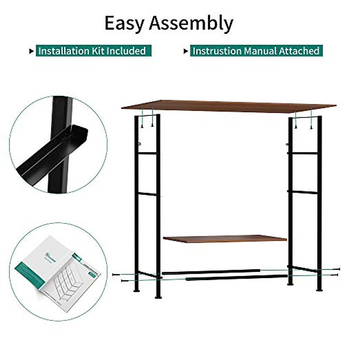 YITAHOME Storage Tower Unit with 2 Drawers - Fabric Dresser, Organizer Unit for Bedroom, Living Room, Hallway & Closets - Sturdy Steel Frame, Wooden Top & Easy Pull Fabric Bins