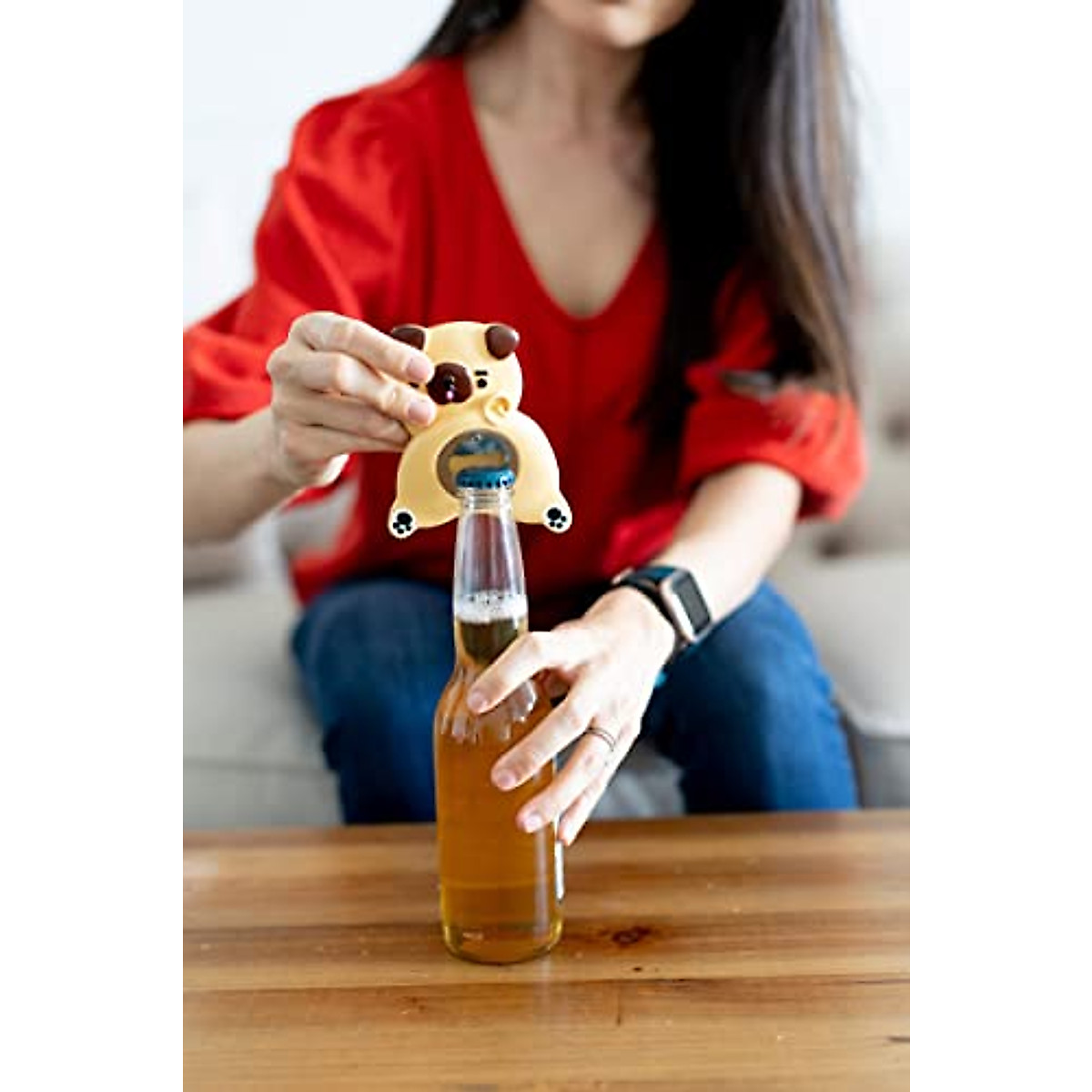 Pearhead Pug Bottle Opener, Bar Dog Butt Bottle Opener, Whimsical Pet Themed Bottle Opener, Funny Pet Gift for Friends, Pug Bottle Opener