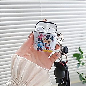 OINbxw for Airpod Case Cover, Airpod Case Personalized Custom with Lanyard Keychain Cool Cartoon Cute Anime Design Series Airpod Case for Women Girls Wireless Airpod 2 Case (Mickey)