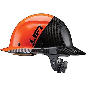 LIFT Safety DAX Fifty 50 Carbon Fiber Full Brim Hardhat (Orange)