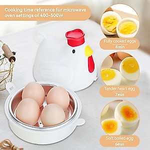Egg Cooker, Microwave Hardboiled Egg Maker 4 Egg Egg Boiler Steamer Chicken Shape Egg Poacher Egg Poacher Egg Cooker Microwave