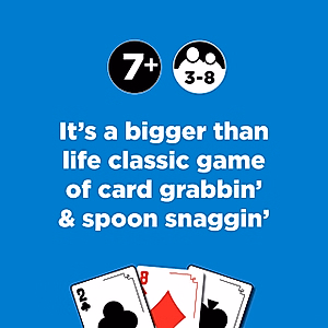 Giant Spoons, Card Games for Kids - Spoons Game, Deck of Cards, Fun Family Games for Kids and Adults, Playing Cards, Game Night, Travel Games, 3-6 Multi-Player Card Game, Games for Adults, Ages 7+
