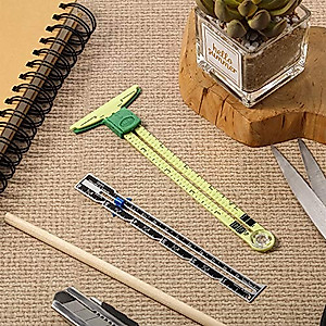 2 Pieces Sewing Gauge Sewing Measuring Tool, 5-in-1 Sliding Gauge Measuring Sewing Ruler Tool Fabric Quilting Ruler for Knitting Crafting Sewing Beginner Supplies