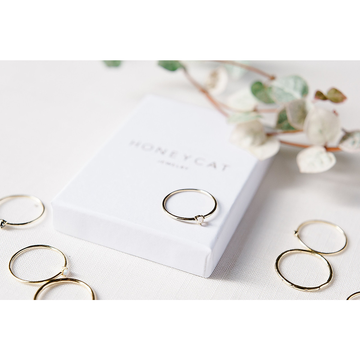 Honeycat Rose Quartz Crystal Point Ring in 18k Gold Plate | Minimalist, Delicate Jewelry (Gold 5)