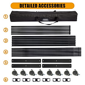 ALMOOGH Office Partition 89" W x 14" D x 73" H Room Divider Wall 3-Panel Office Divider Folding Portable Office Walls Divider with Non-See-Through Fabric Room Partition Black for Room Office