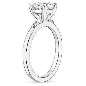 10K Solid White Gold Handmade Engagement Ring 3.0 CT Pear Cut Moissanite Diamond Solitaire Wedding/Bridal Ring Set for Womens/Her Propose Rings (8)