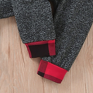 Aalizzwell Toddler Little Boys Sweatsuit Buffalo Plaid Fall Winter Christmas Outfits Xmas Clothes Long Sleeve Hoodie Sweatshirt Pants Set 5T