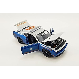 ModelToyCars 2010 Dodge Challenger SRT8, Blue and White - Acme A1806018 - 1/18 Scale Diecast Model Toy Car
