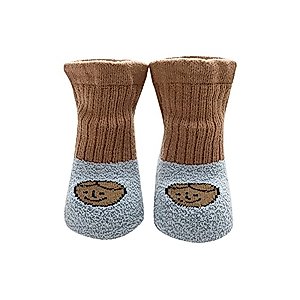 Lykmera Cute Children Toddler Shoes Autumn Winter Boys Girls Socks Shoes Floor Sports Shoes Non Slip Warm Shoes Socks (Blue, 0-6 Months)