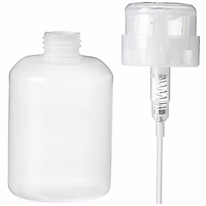 Nail Polish Remover Pump, YAMYONE 2 Pack Acetone Pump Dispenser, Alcohol Dispenser Push Down Empty Lockable Pump Dispenser Bottle for Nail Polish and Makeup Remover, 200ml(6.8oz)