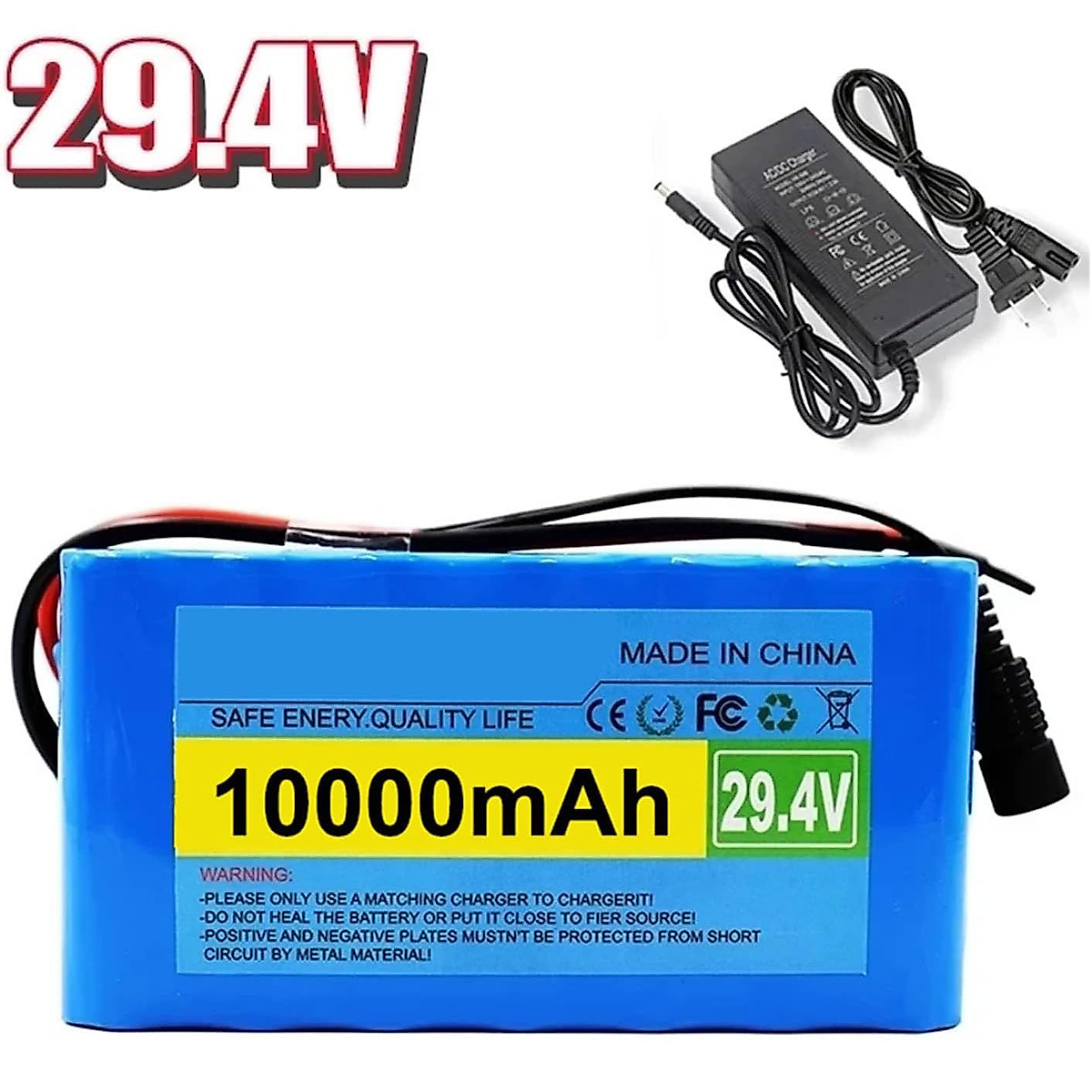 BaYte 24V 10Ah 7S3P E-Bike Lithium-ion Battery Pack 18650 for Electric Bicycle Moped Balancing Scooter with 29.4V 2A Charger,T Plug