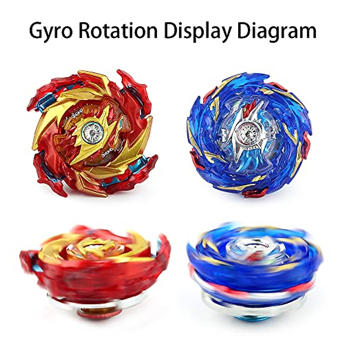 Hozuumo Bey Battling Top Burst Gyro Toy Set, with Gyro Launchers and Handle Combat Battling Game, Gift for Kids Children, B-174-01+B-174-02