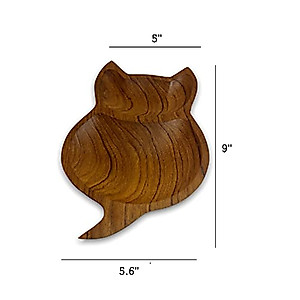 JNE Handcrafted-Solid Single Piece Teak Wood Plate/Tray/Dish/Platter (Set of 2), Multi-purpose use Decor, Candy, Serving. (CAT-Small)