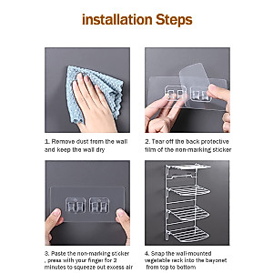SWRDHJ Kitchen Wall-Mounted Fruit and Vegetable Preparation Tray with Vegetable Stacking Storage Rack, hot Pot Tray Multi-Layer Classification Tray Fruit Preparation Tray Food Vegetable Tray Rack