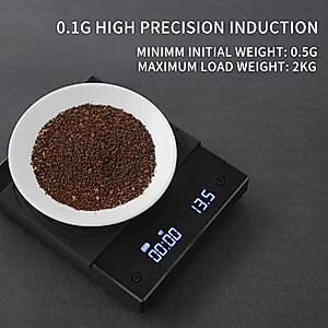 TIMEMORE Coffee Scale Basic+Scale Coffee Scale with Timer,2000 Grams, Black…