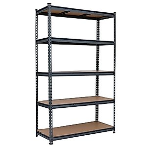 Karl home Garage Shelving Heavy Duty, 5-Tier Wide Size Adjustable Metal Shelving Unit Rack for Garage Pantry Basement, 2000lbs,43.3" L x 17.7" W x 70.9" H, Black