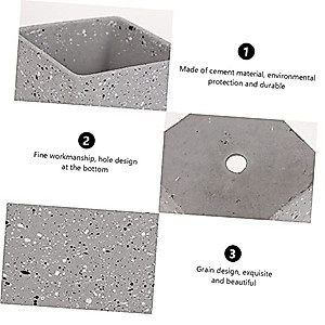 CORHAD Home Decor 1pc Creative Container Flowerpot Decorative Concrete Planter Cement Pots Office Small Planters Square Garden Home Bonsai Flowers Supplies Indoor for Pot Plants Table Decor