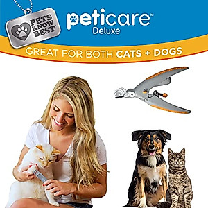 Allstar Innovations PetiCare LED Light Pet Nail Clipper- Great for Trimming Cats & Dogs Nails & Claws, 5X Magnification That Doubles as a Nail Trapper, Quick-Clip, Steel Blades