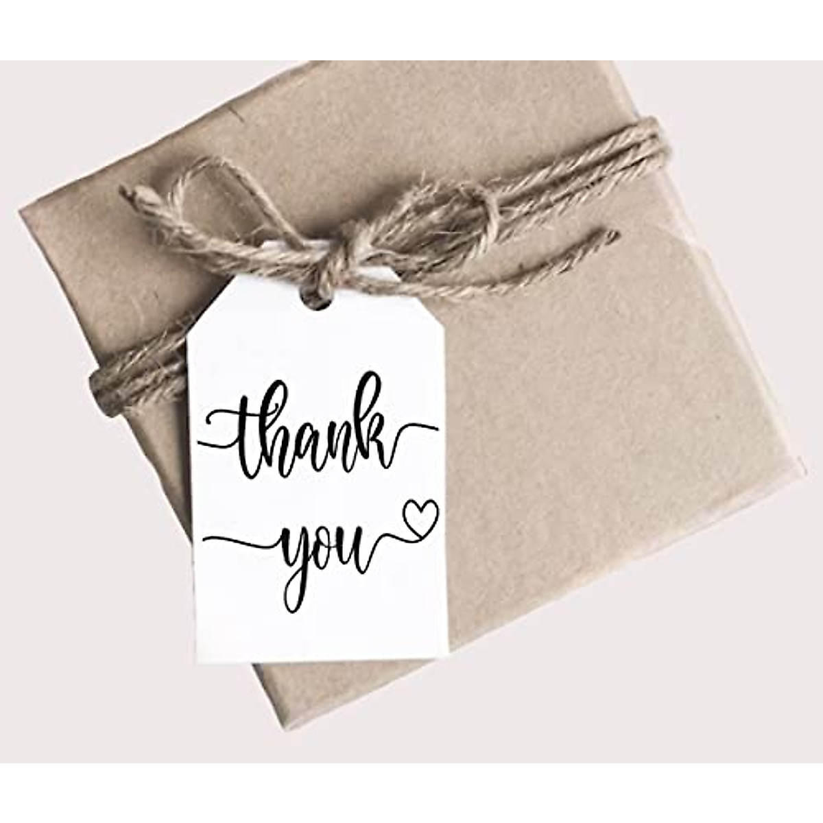 Thank You Tags with String, Pack of 50 Thank You Gift Tags with 10 Meter Jute Twine String
