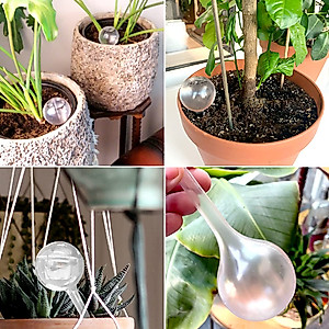 14 Pcs Plant Clear Watering Bulbs,Plastic Automatic Self-Watering Globes,Garden Water Device Watering Bulbs for Plant Flower Indoor Outdoor