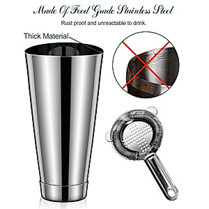 Cocktail Shaker - Koviti 12 Piece Bartender Kit - Stainless Steel Cocktail Shaker Set, Premium Bar Tools : Martini Shaker, Muddler, Jigger, Mixing Spoon, Strainers, Ice Tong, Liquor Pourers